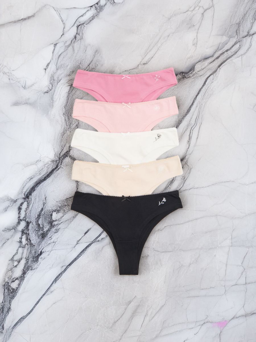 Majtki brazyliany 5 pack Kolor wielobarwny - SINSAY - 304AC-MLC