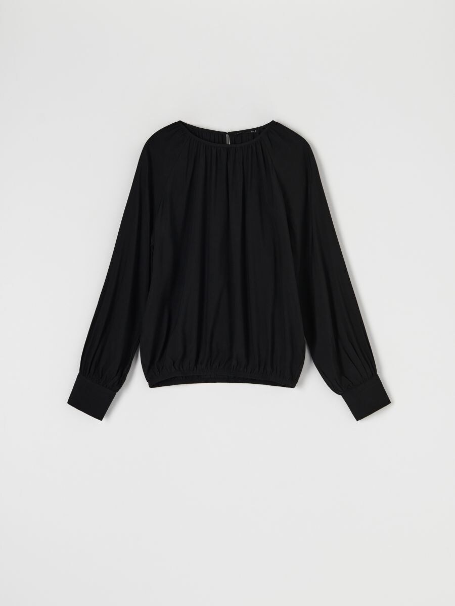 Блузка зі збірками Колір чорний - SINSAY - 3166X-99X