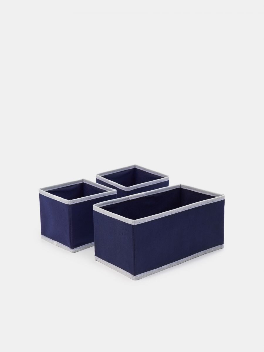 Storage boxes 3 pack Color navy - SINSAY - 826AO-59X