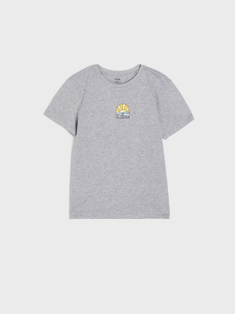 Koszulka z nadrukiem Kolor szary - SINSAY - 9024C-85M