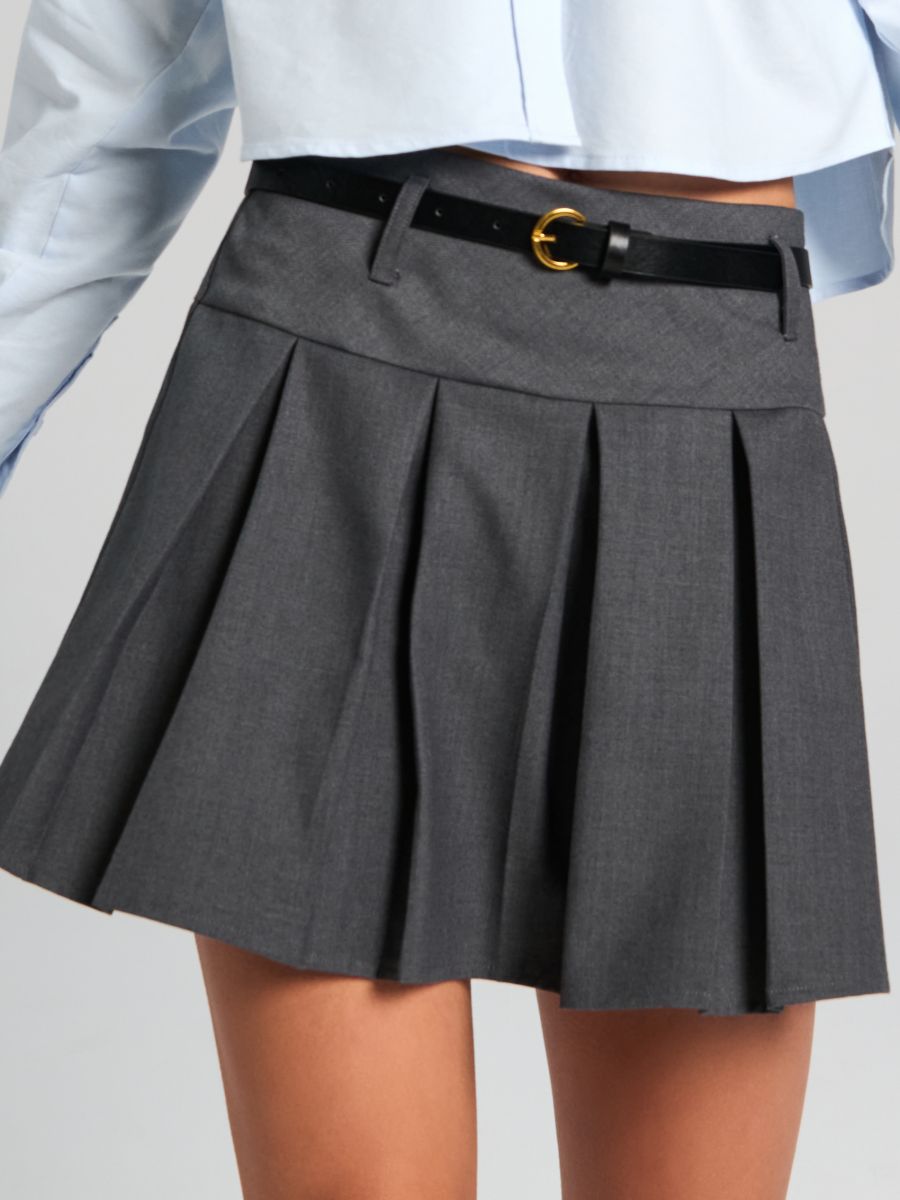 Rock mit Gürtel Farbe Grau - SINSAY - XS708-85M