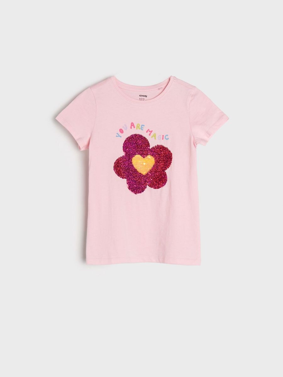 Koszulka Kolor różowy - SINSAY - ZF044-03X