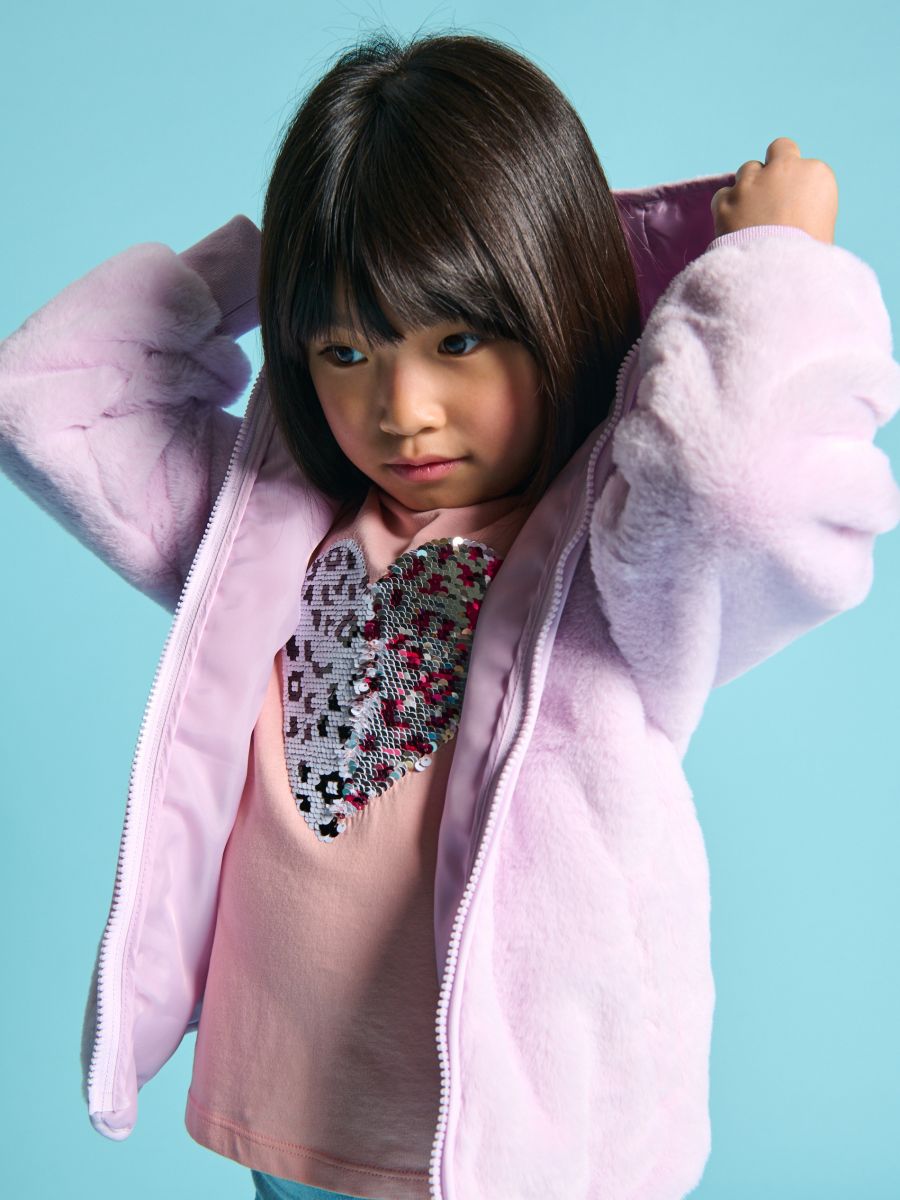 Girls` outer jacket Color lavender - SINSAY - ZF238-04X