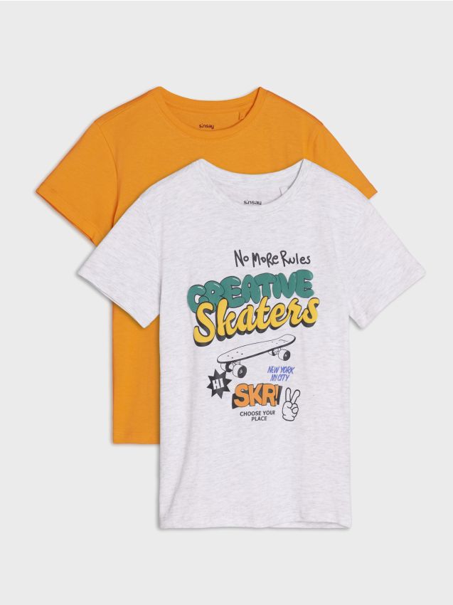 Tricou Culoare oranj-deschis - SINSAY - 020CH-20X