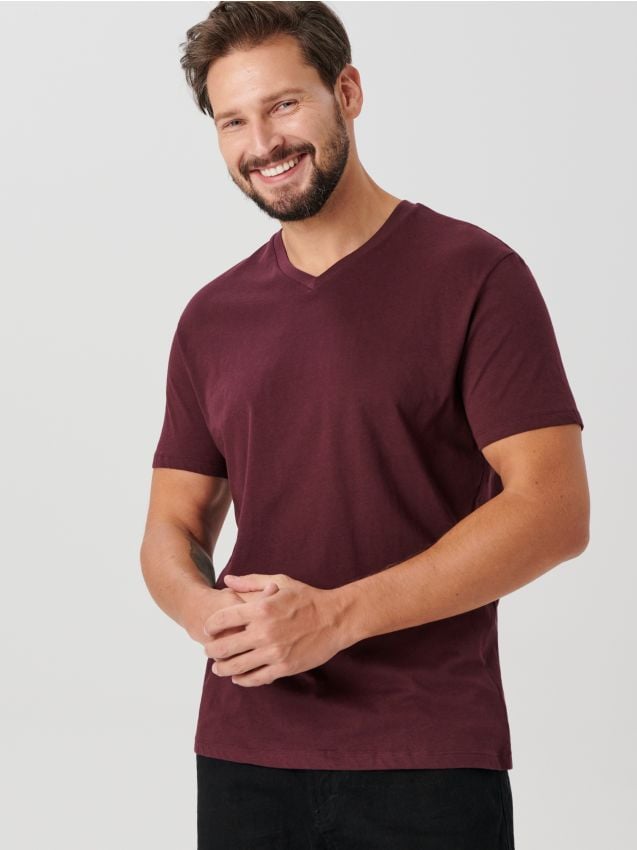 T-Shirt Farbe Dunkelrot - SINSAY - 0322J-93X