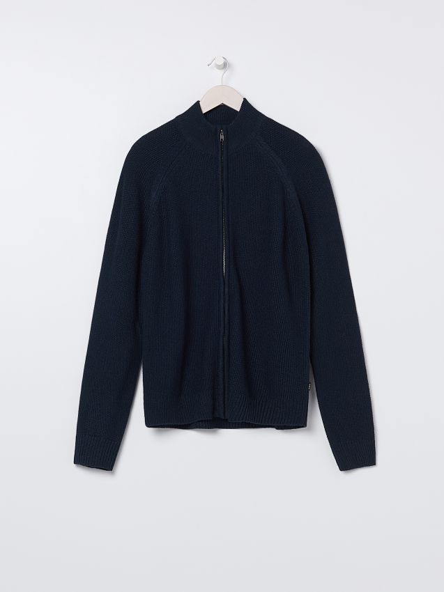 Rozpinany sweter Kolor granatowy - SINSAY - 0460A-59X