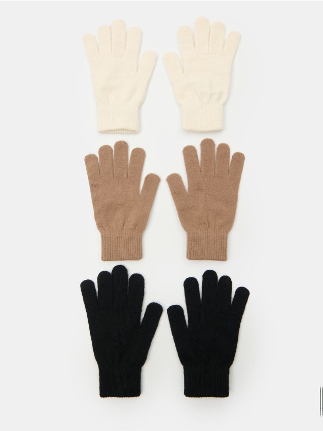 Mitene fără degete 3 pack Culoare crem - SINSAY - 1301X-01X