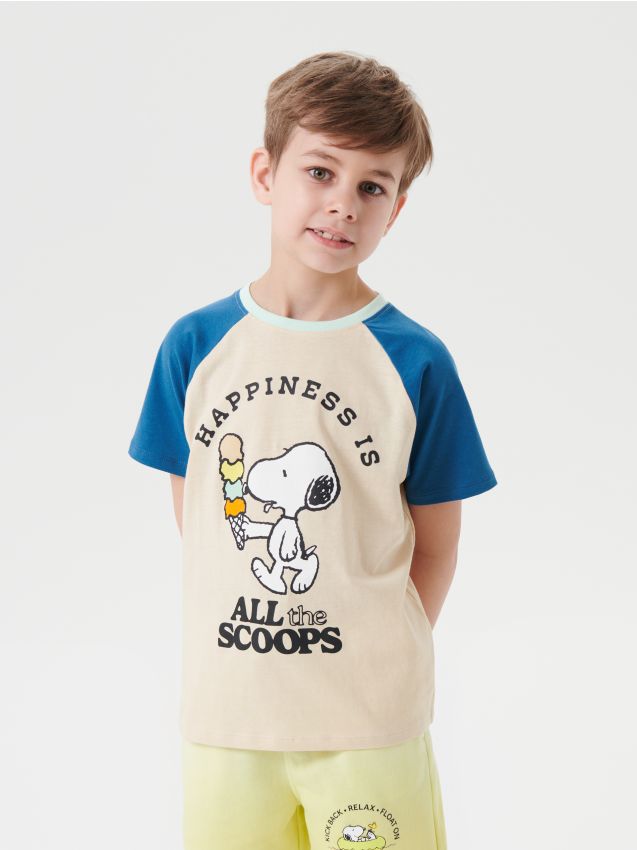 Koszulka Peanuts Kolor niebieski - SINSAY - 193CT-55X