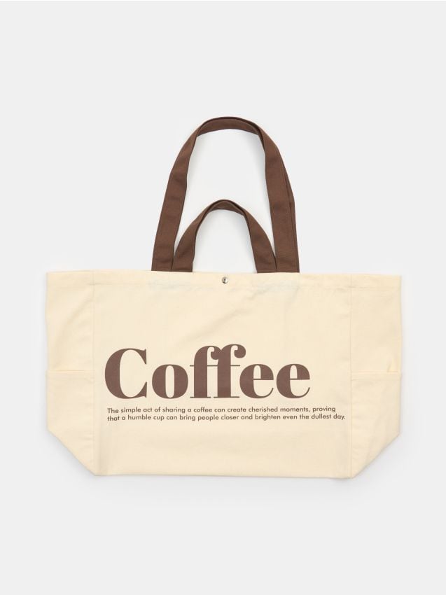 Shopper torba sa natpisom „Coffee“ Boja braon - SINSAY - 206GK-88X