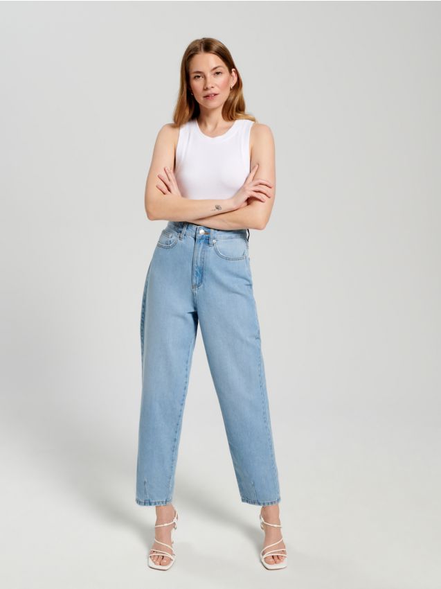 Blugi balloon high waist Culoare albastru - SINSAY - 2073F-05J