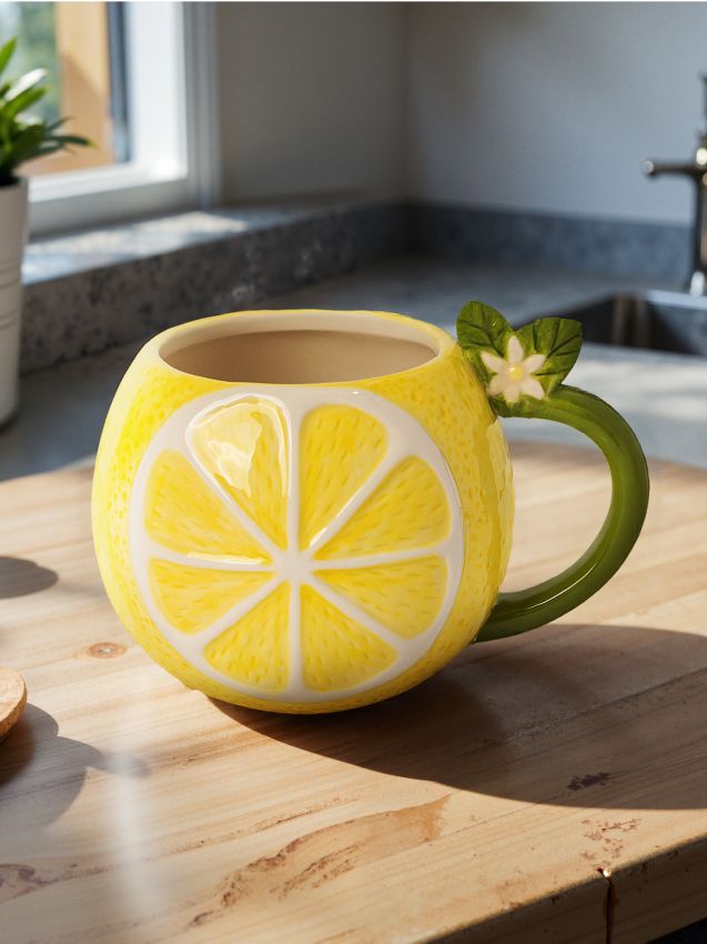 Kubek w kształcie plastra cytryny z elementami 3d Kolor żółty - SINSAY ...