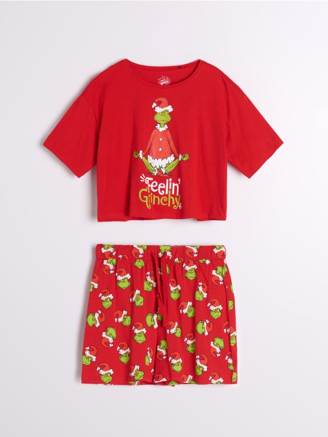 Pyjama-Set Grinch Farbe Rot - SINSAY - 224AM-33X