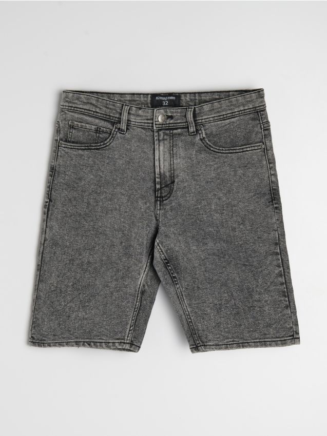 Teksas šorts slim fit sa džepovima Boja sivo - SINSAY - 300HR-90J