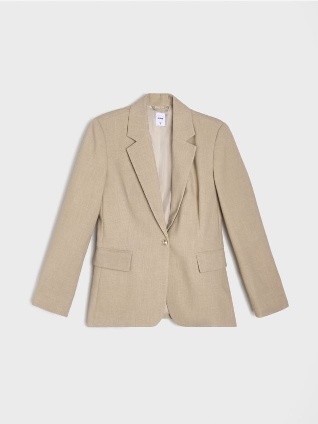 Klasisks žakete ar pogu Krāsa bēšs - SINSAY - 305IU-08M