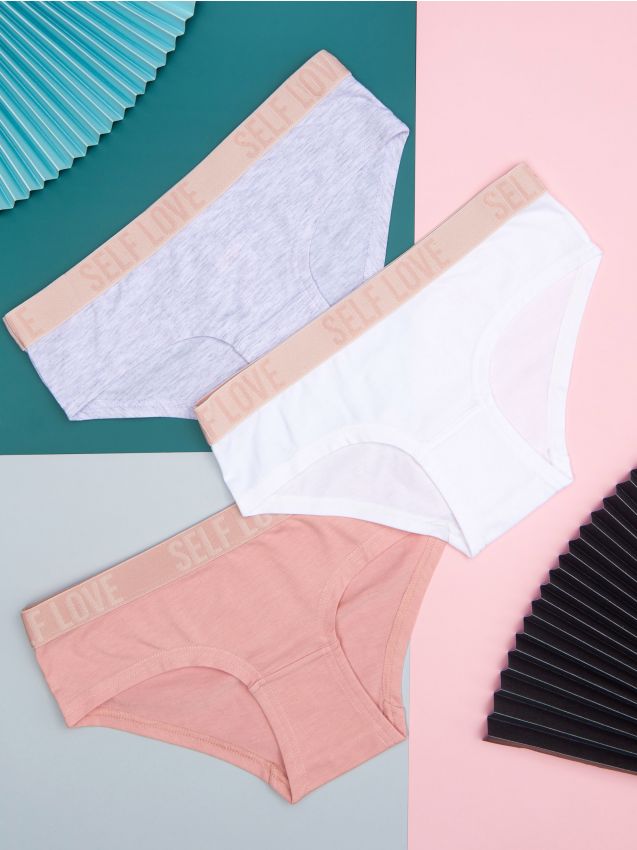 Majtki hipster 3 pack Kolor wielobarwny - SINSAY - 394AX-MLC