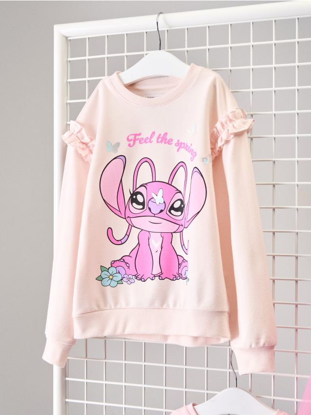 Hanorac cu guler rotund Lilo & Stitch Culoare crem - SINSAY - 401HS-01X