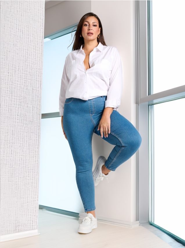 Джегингс PLUS SIZE Цвят сини дънки - SINSAY - 437BB-55J