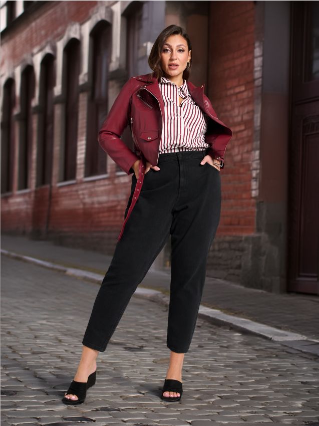 Дънки mom fit PLUS SIZE Цвят черeн - SINSAY - 438BB-99J