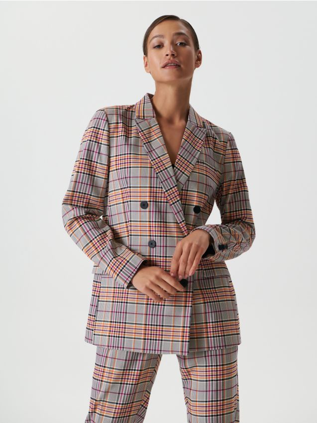 Sacou în carouri Culoare multicolor - SINSAY - 4439O-MLC