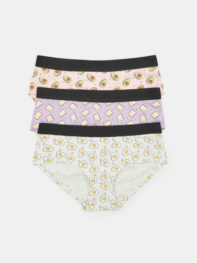 Majtki hipster 3 pack Kolor wielobarwny - SINSAY - 4794K-MLC