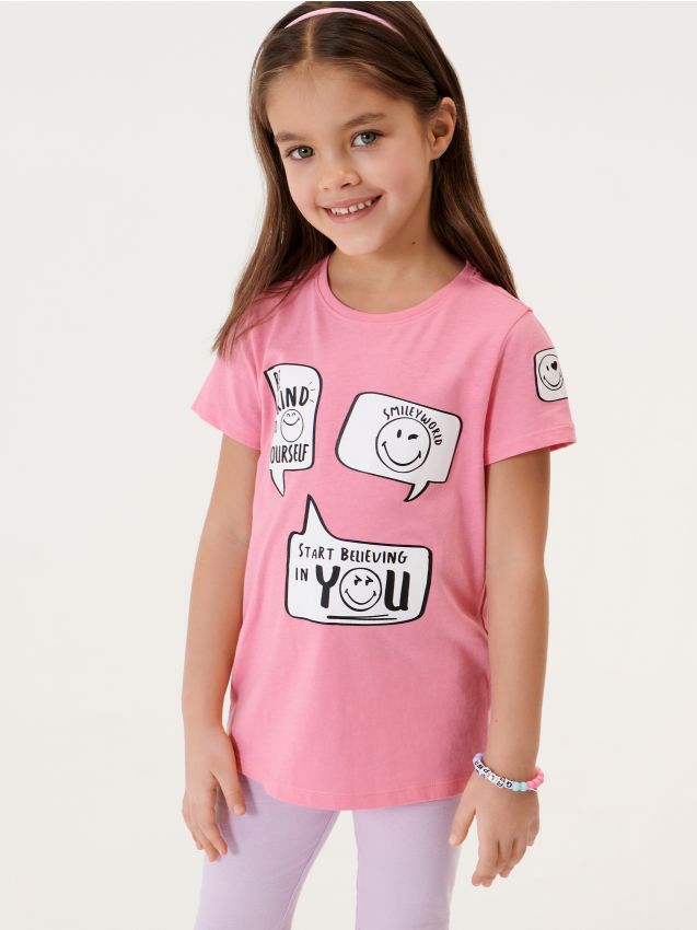 T-shirt con stampa Colore rosa - SINSAY - 5074J-30X