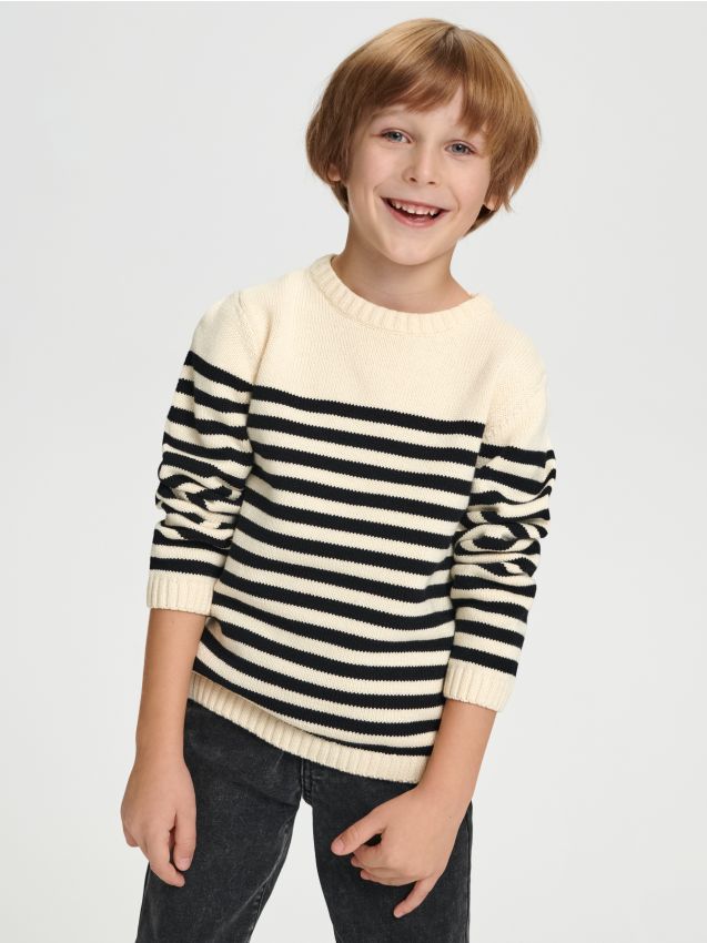 Sweter Kolor kremowy - SINSAY - 5123C-02X