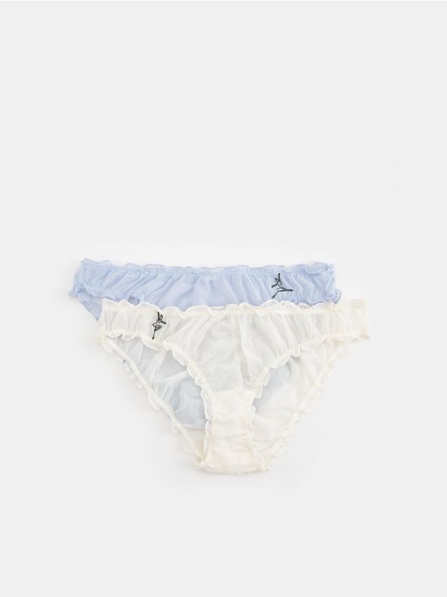 Majtki figi 2 pack Kolor kremowy - SINSAY - 5161Z-01X