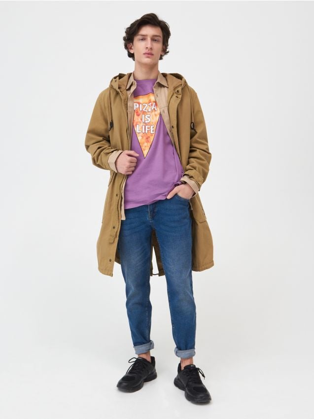 Koszulka z nadrukiem Kolor fioletowy - SINSAY - 5763C-45X