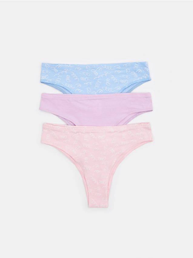 Majtki brazyliany 3 pack Kolor wielobarwny - SINSAY - 5929U-MLC