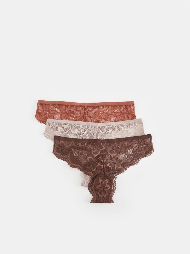 Majtki brazyliany 3 pack Kolor wielobarwny - SINSAY - 6000U-MLC