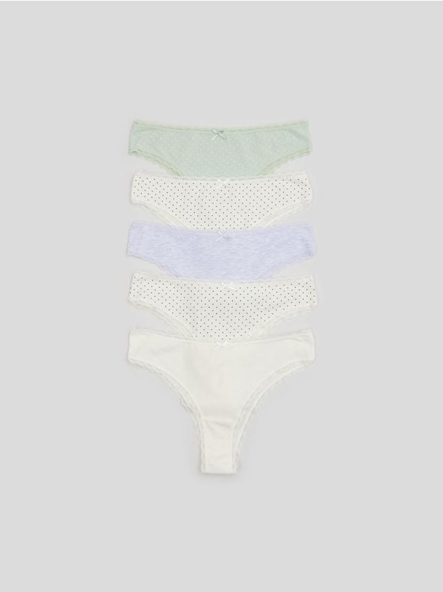 Majtki brazyliany 5 pack Kolor wielobarwny - SINSAY - 610AL-MLC