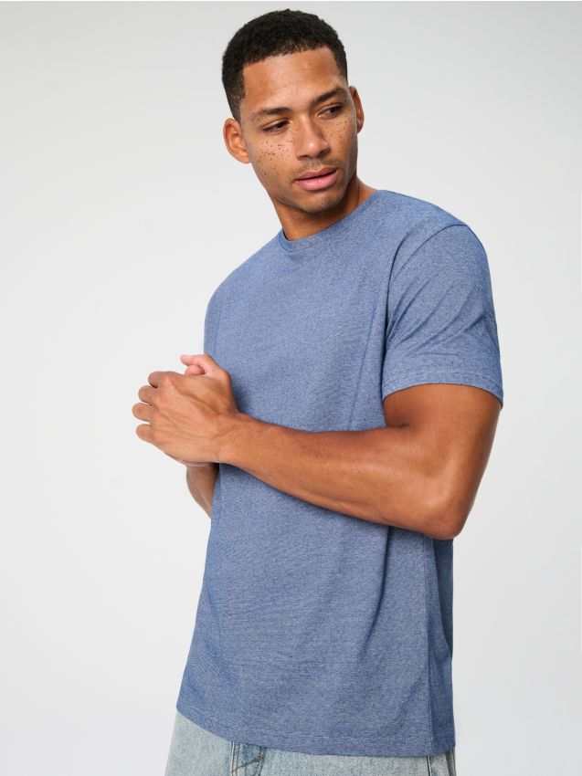 Basic T-shirt Color light blue - SINSAY - 618CG-50X