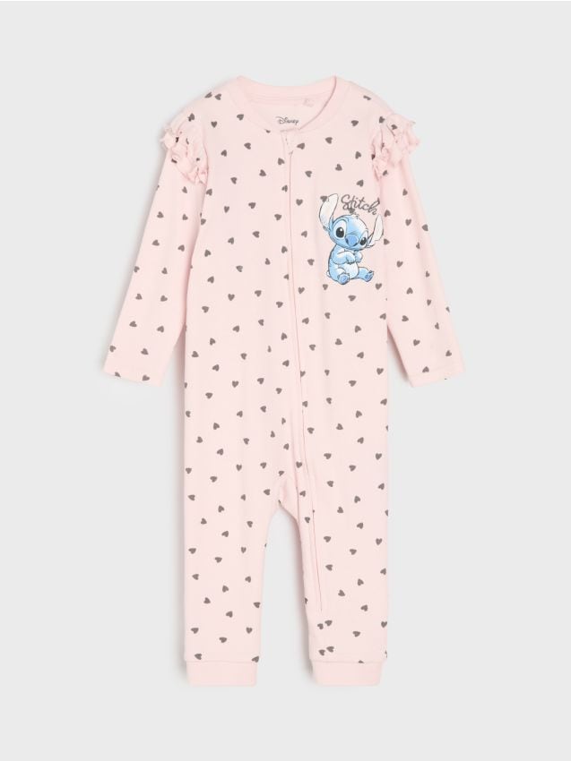 Pamut rugdalózó hímzett felirattal és díszes fodrokkal Stitch Szín ...