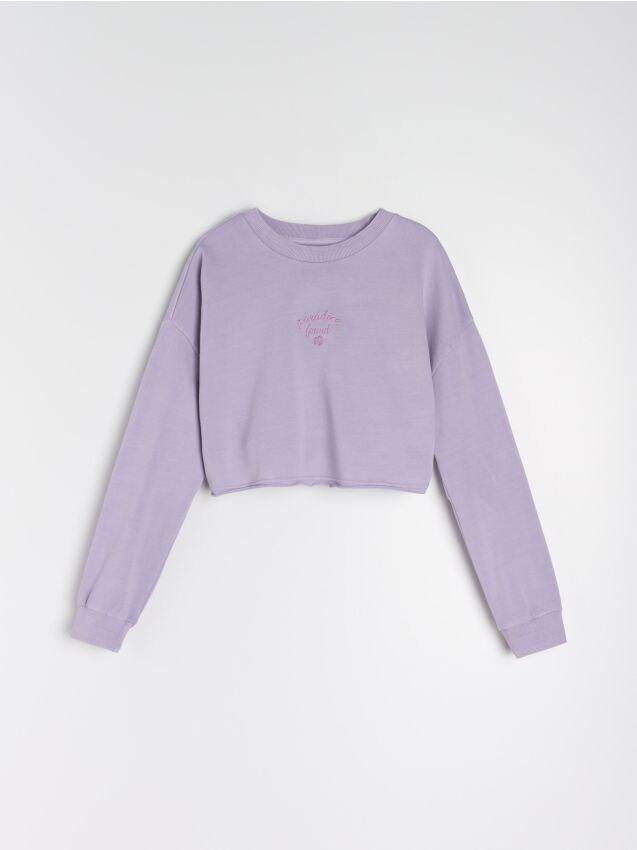 Dukserica s vezenim detaljima Boja lavanda - SINSAY - 689DZ-04X