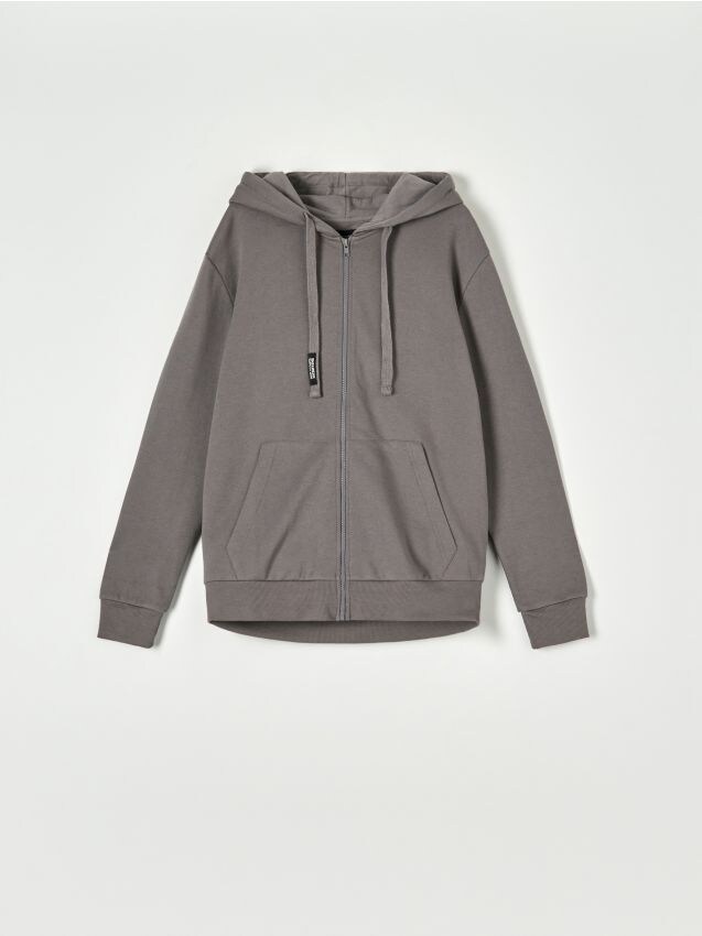 Hanorac basic cu fermoar Culoare gri deschis - SINSAY - 6979D-09X