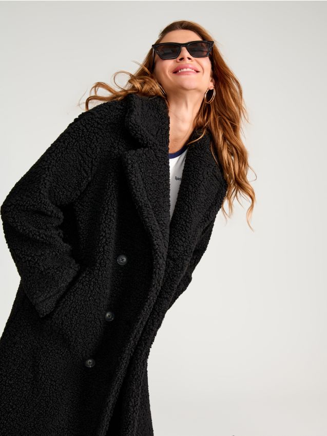 Cappotto teddy Colore nero - SINSAY - 720AS-99X