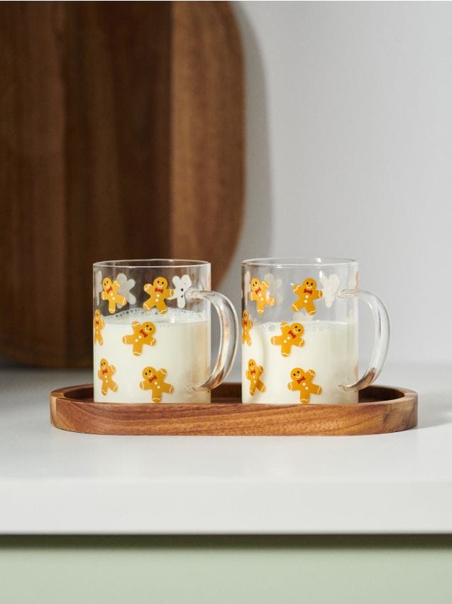 Kubek ze świątecznym wzorem 2 pack Kolor beżowy - SINSAY - 726BV-08X