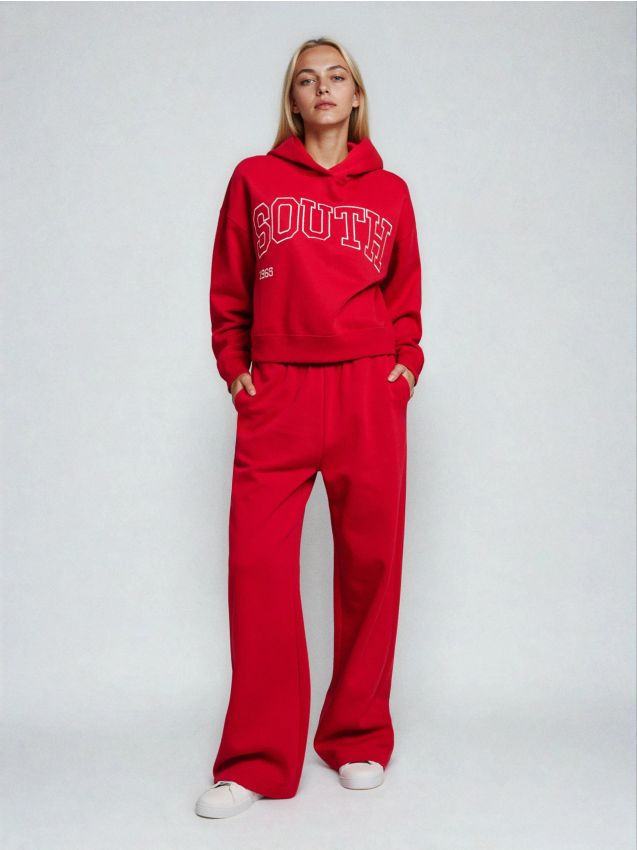 Sinsay - Materijalne hlače sa širokim nogavicama crvena SS 2026 786HA-33X