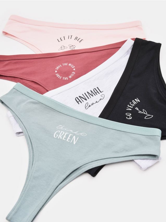 Majtki brazyliany 5 pack Kolor wielobarwny - SINSAY - 8176M-MLC