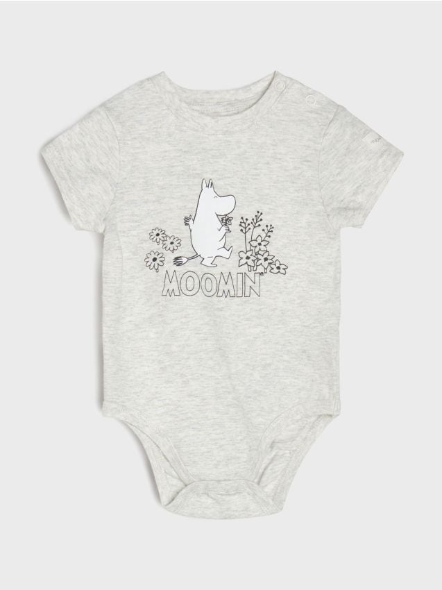 Bawełniane body z krótkim rękawem The Moomins Kolor szary - SINSAY ...