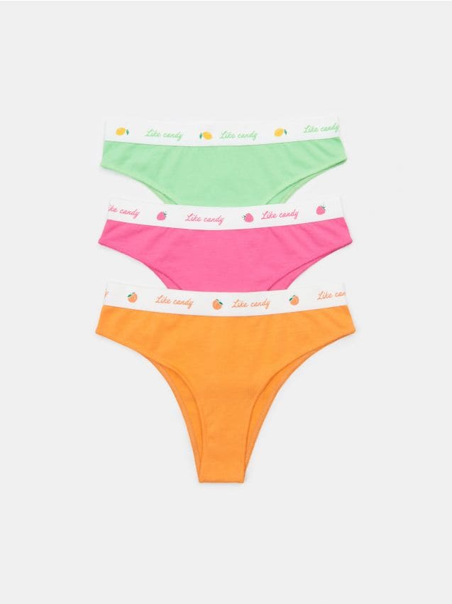 Majtki brazyliany 3 pack Kolor wielobarwny - SINSAY - 8269M-MLC