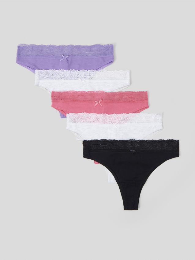 Majtki brazyliany 5 pack Kolor wielobarwny - SINSAY - 8442R-MLC