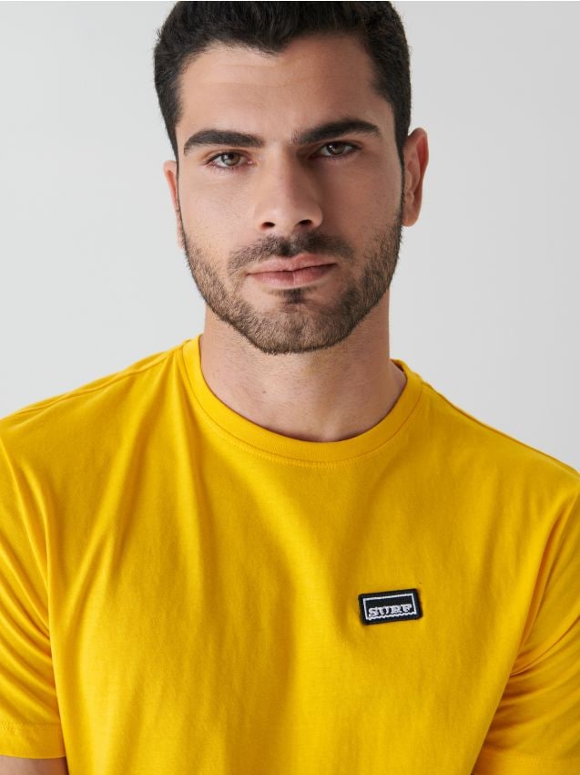 Tricou cu aplicație Culoare oranj-deschis - SINSAY - 8612I-20X