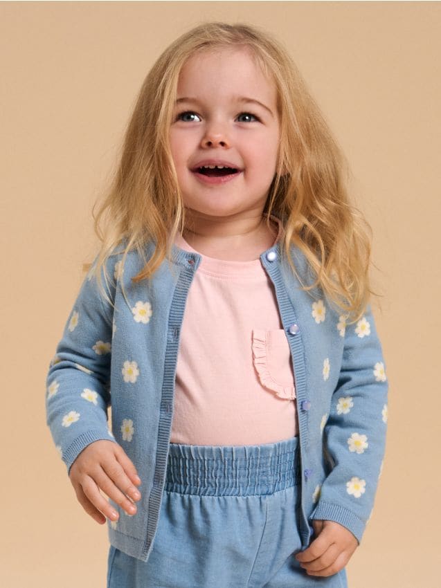 Sweter rozpinany Kolor błękitny - SINSAY - 868CT-05X