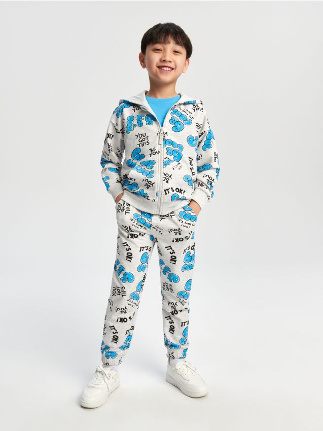 Spodnie dresowe jogger Kolor szary - SINSAY - 8825C-09M