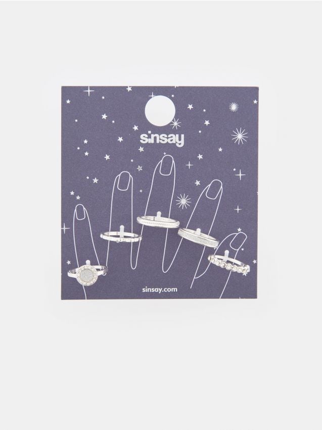 Set de 5 inele Culoare argintiu - SINSAY - 9439F-SLV