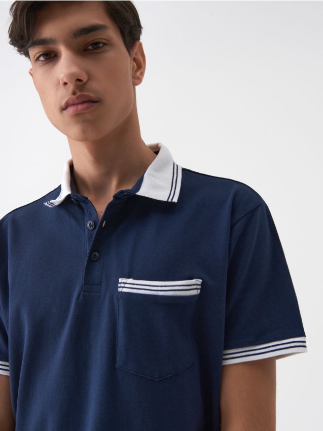 T-shirt Color navy - SINSAY - 9481C-59X