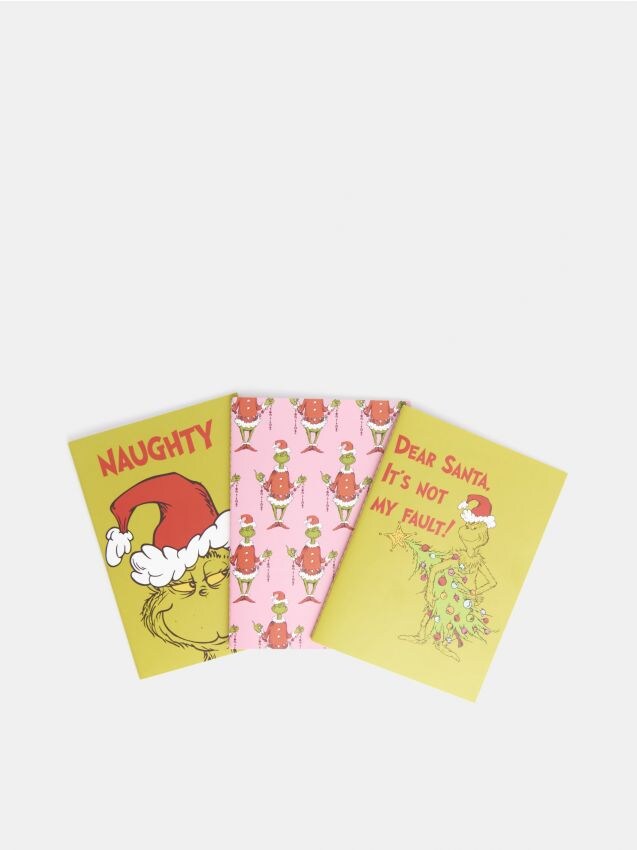 Notebook Grinch 3 pack Color multicolor - SINSAY - 9722V-MLC