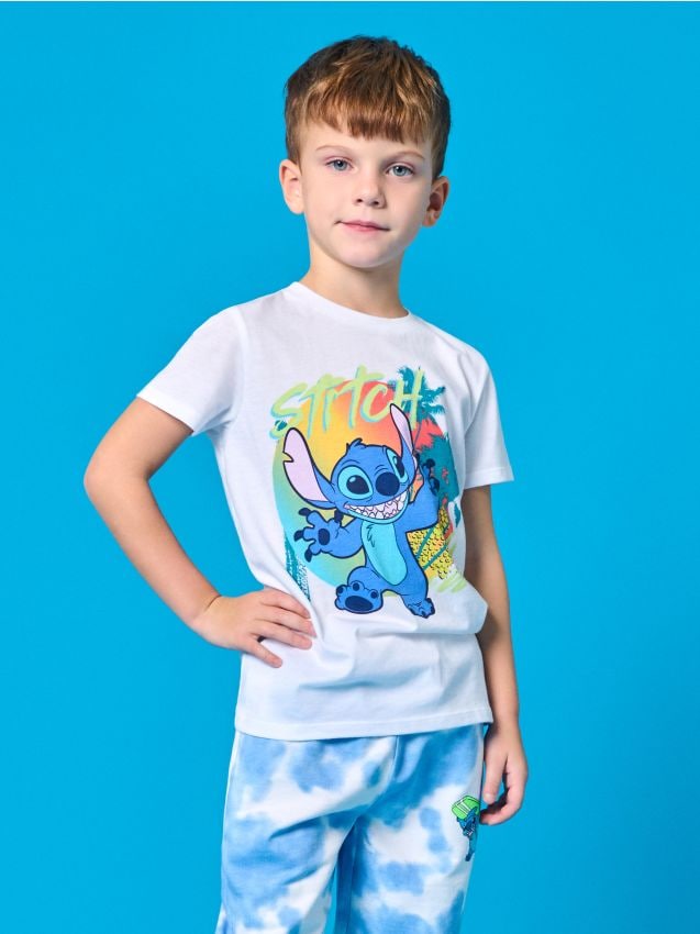 Tricou Stitch Culoare alb - SINSAY - 983CG-00X