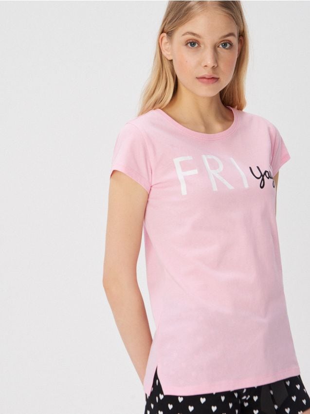 Dwuczęściowa piżama Kolor różowy - SINSAY - VF065-03X